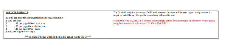 FOIA - City of Columbia, Columbia SC