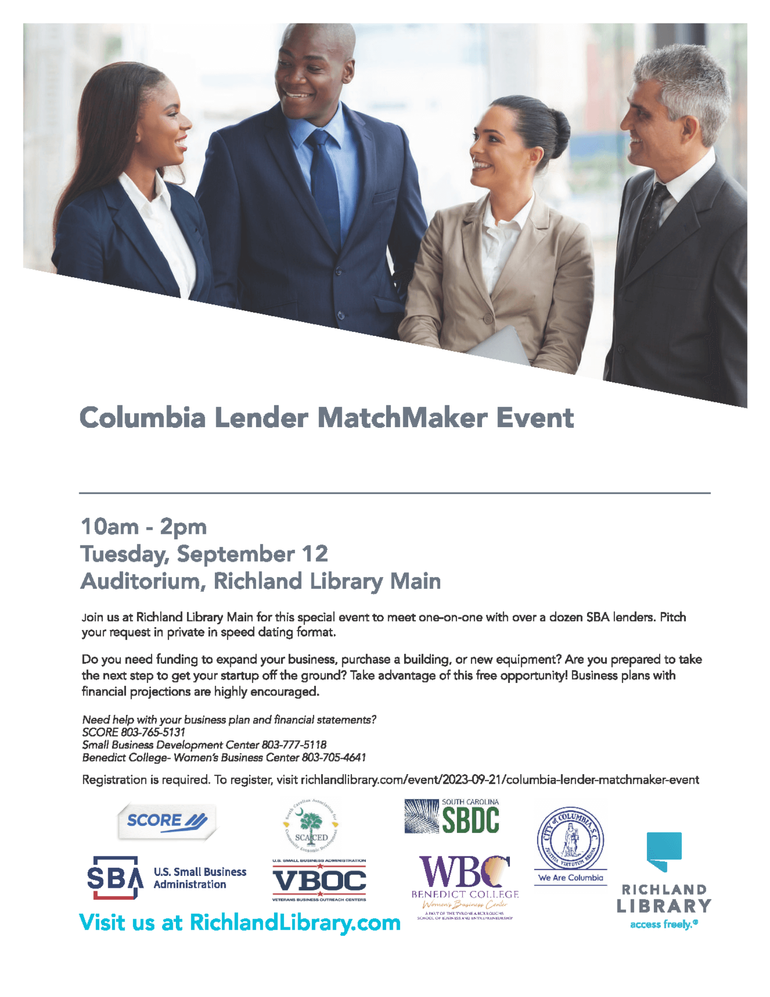 Columbia Lender Matchmaker Event - City of Columbia, Columbia SC