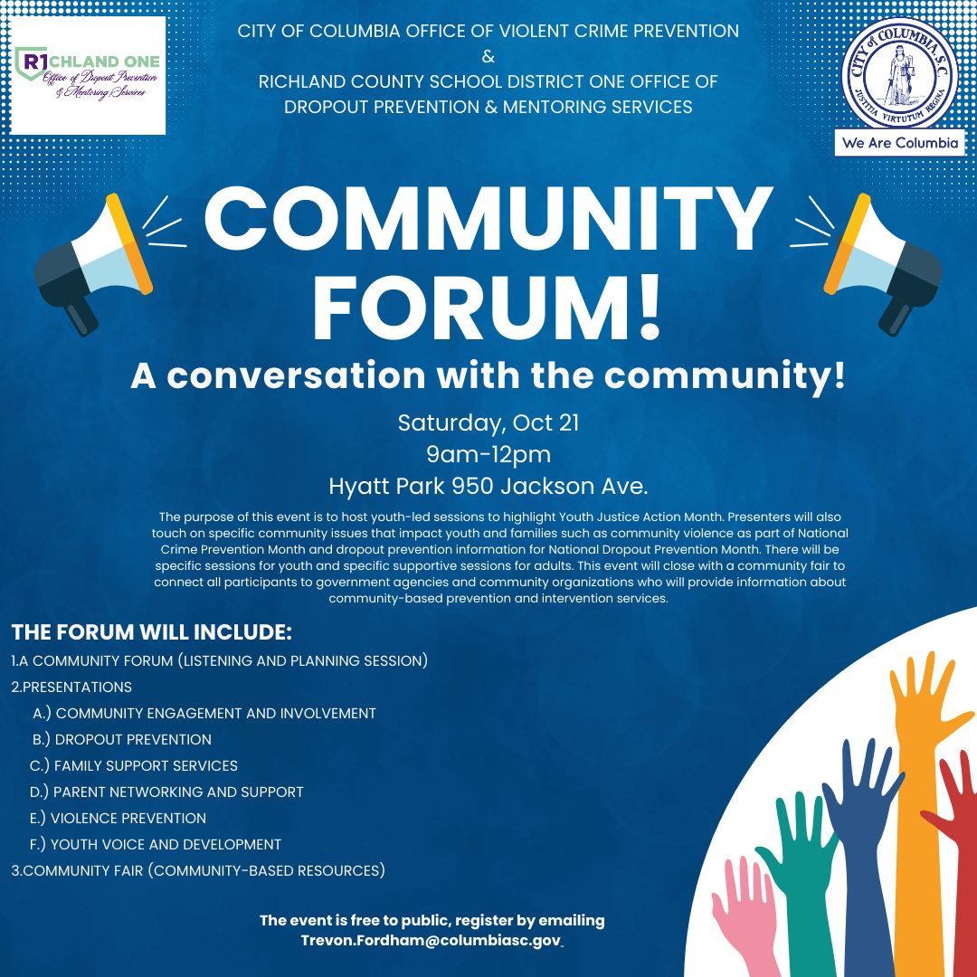 City of Columbia Office of Violent Crime Prevention to hold Community ...