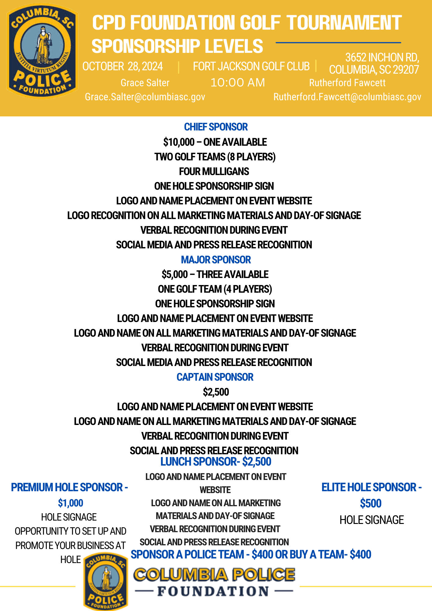 City of Columbia Police Foundation to Host Inaugural Golf Tournament ...