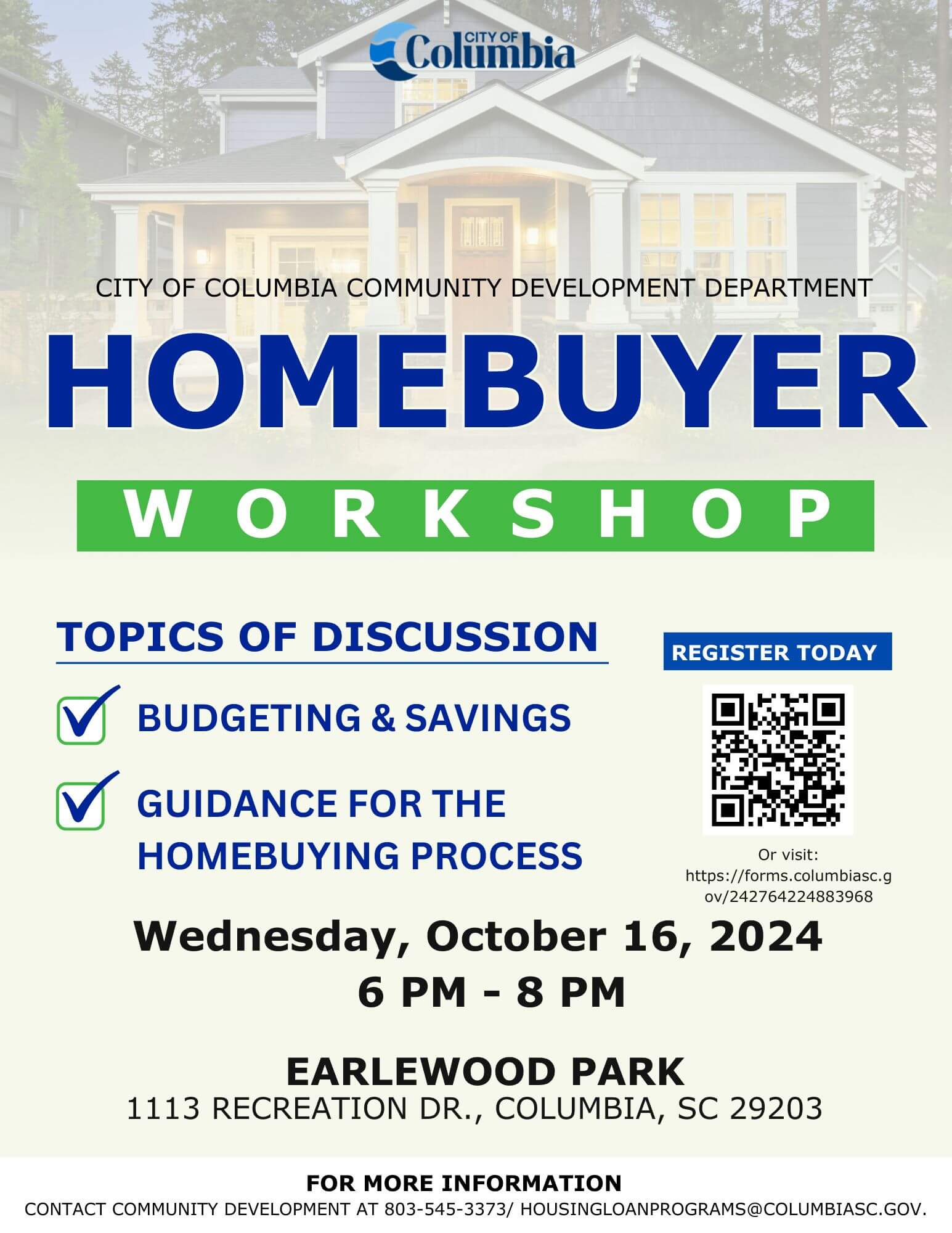 City of Columbia Community Development Department to Host a Homebuyer ...