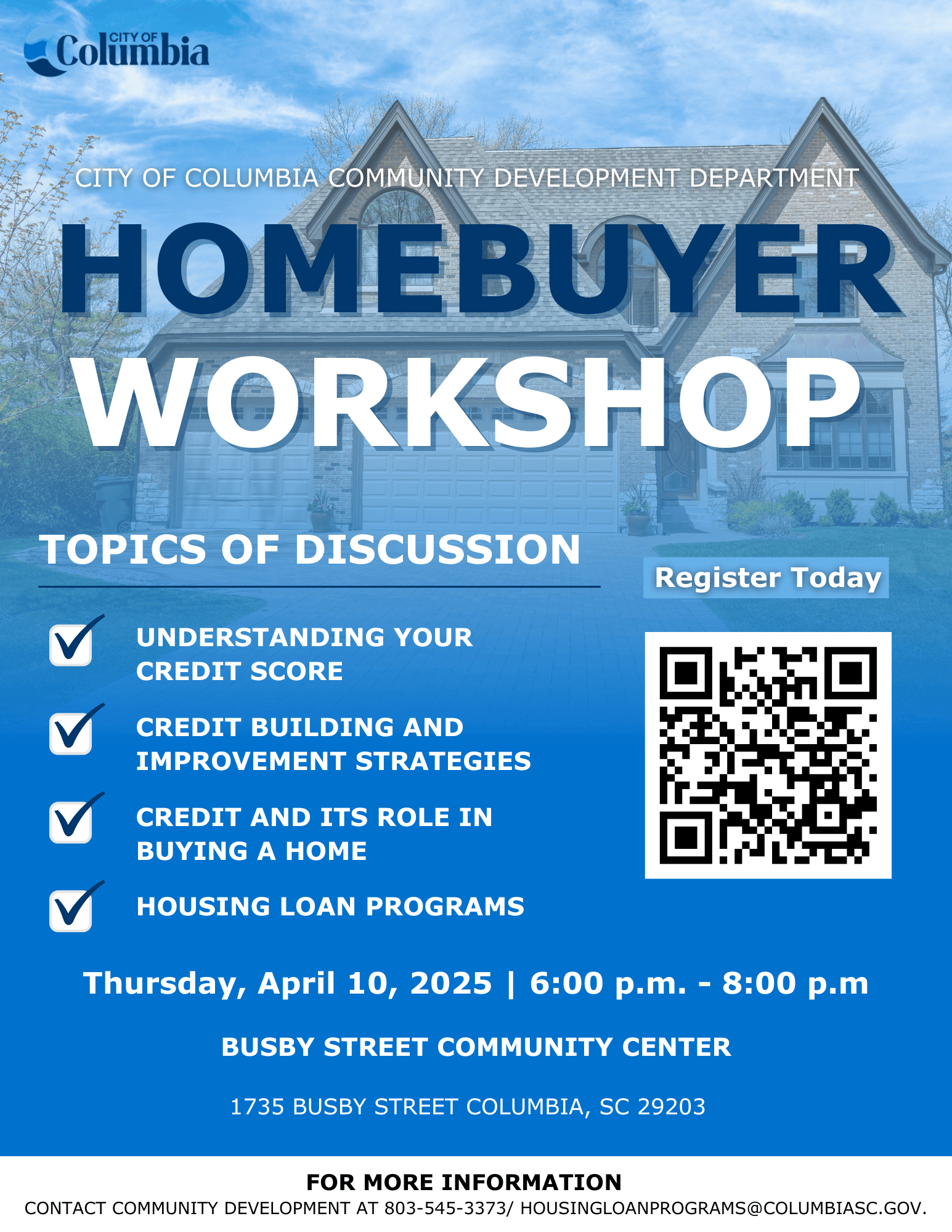 City of Columbia Community Development Department to Host a Homebuyer ...