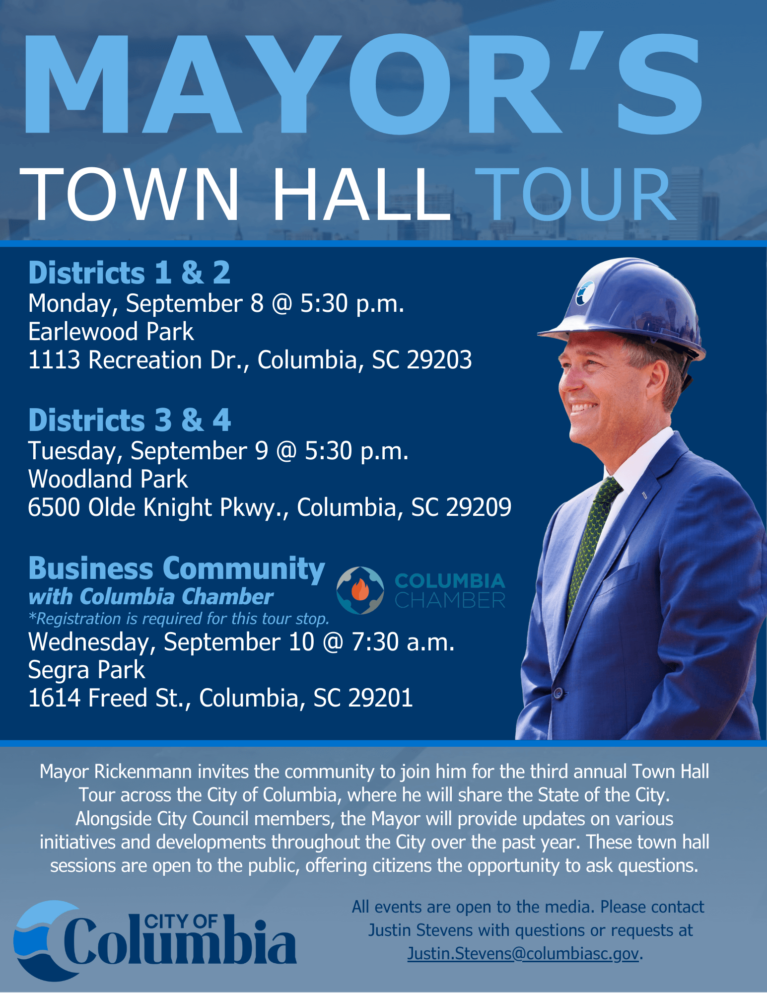 City of Columbia Announces Mayor Daniel Rickenmann’s Third Town Hall ...